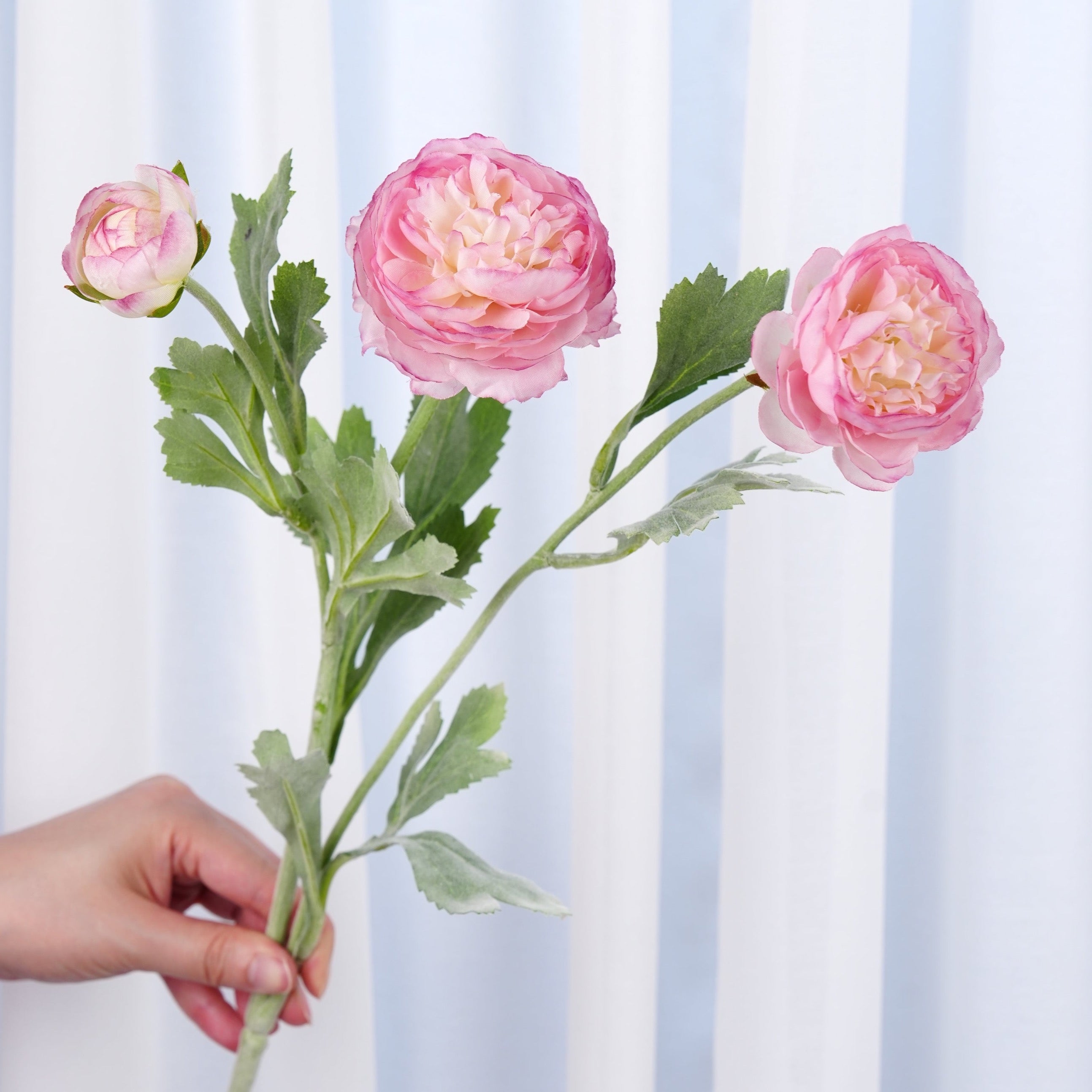 3 Heads Ranunculus Stem | High Quality Artificial Flower | DIY | Home ...